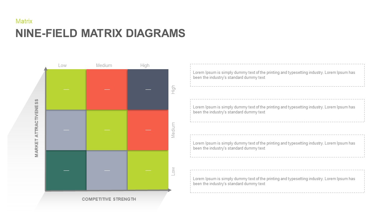Nine Field Matrix PowerPoint Template | Slidebazaar