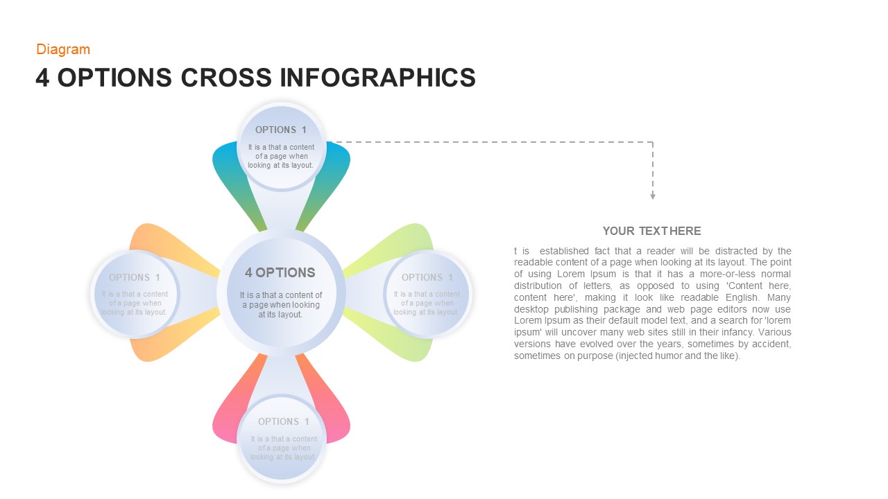 4 Options Cross Infographic PowerPoint Diagram | Slidebazaar