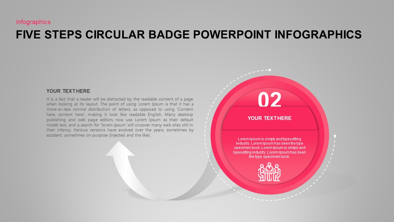 Five Steps Circular Badge PowerPoint Infographics | Slidebazaar