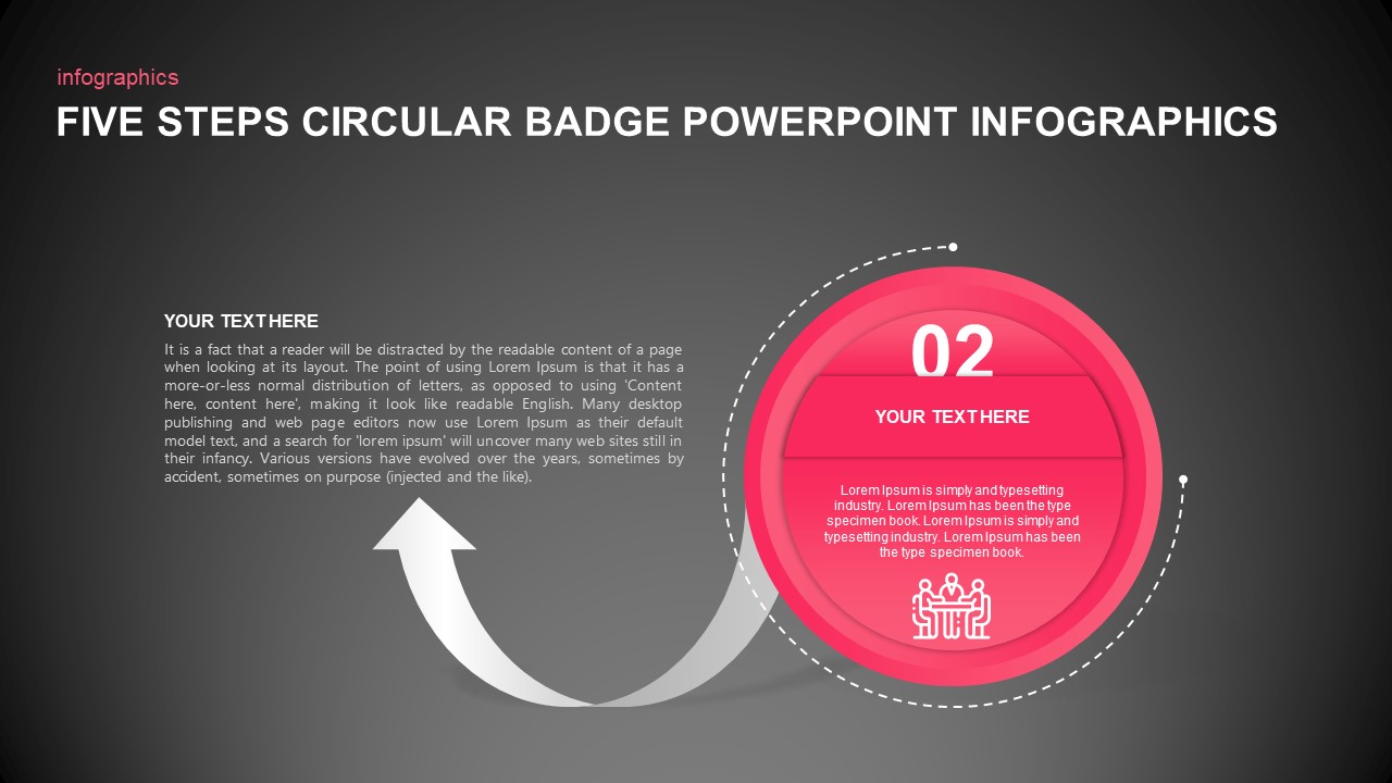 Five Steps Circular Badge PowerPoint Infographics | Slidebazaar