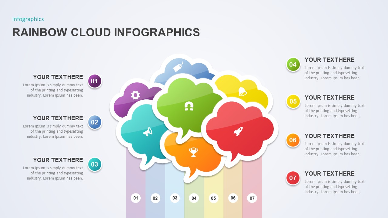Rainbow Cloud Infographics template For Presentation