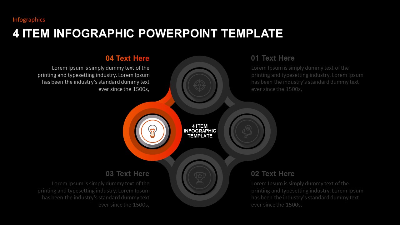 4 Item Process Infographic PPT Diagram & Keynote Slides / Slidebazaar
