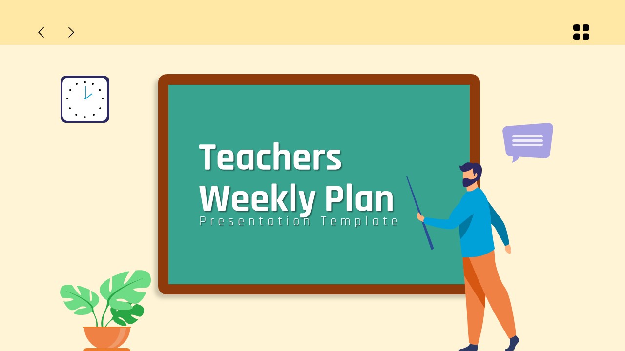 Free Teacher's Week Plan PowerPoint Template / Slidebazaar