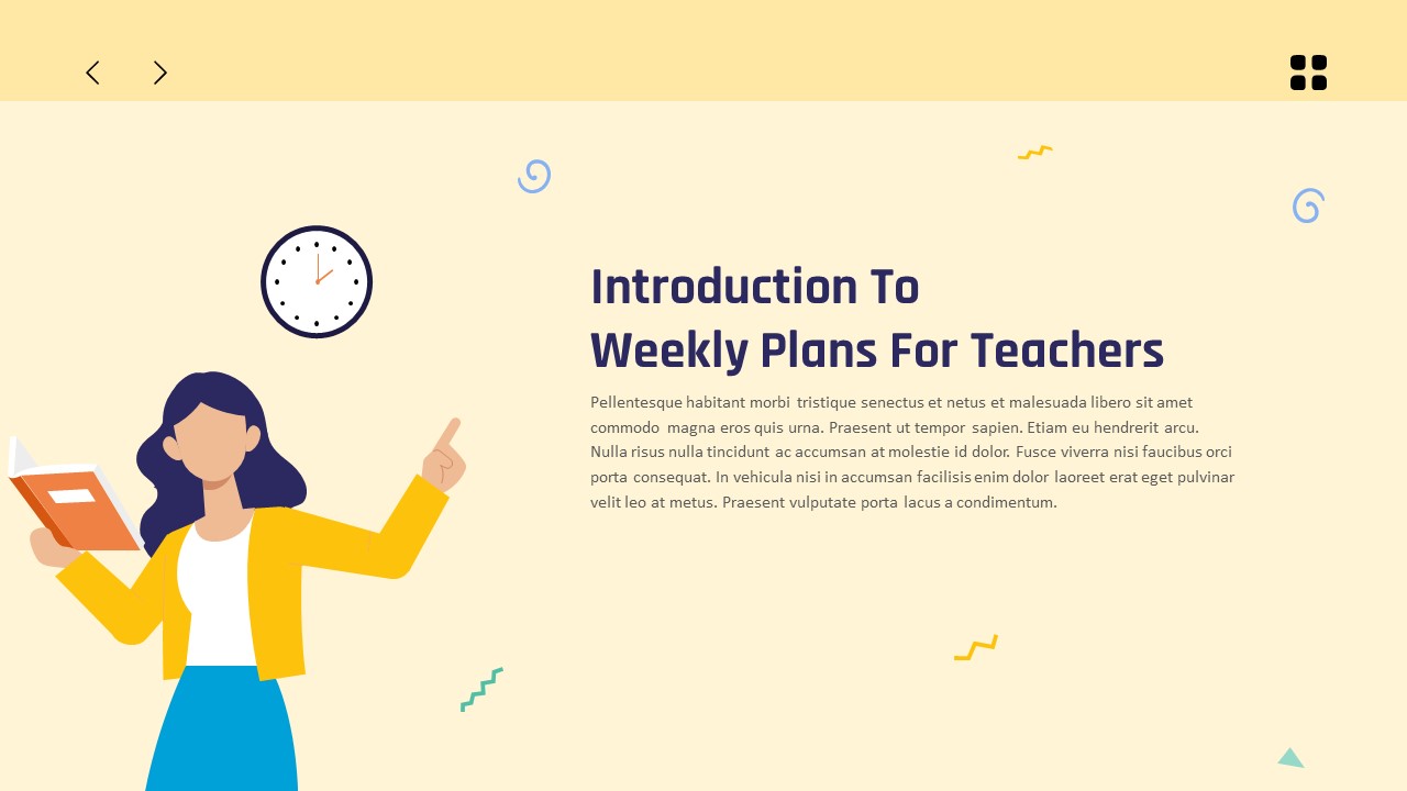 Free Teacher's Week Plan PowerPoint Template / Slidebazaar