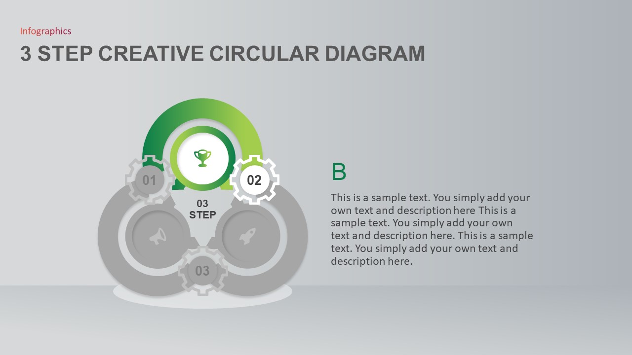 3 Step Creative Circle PowerPoint Template / Slidebazaar