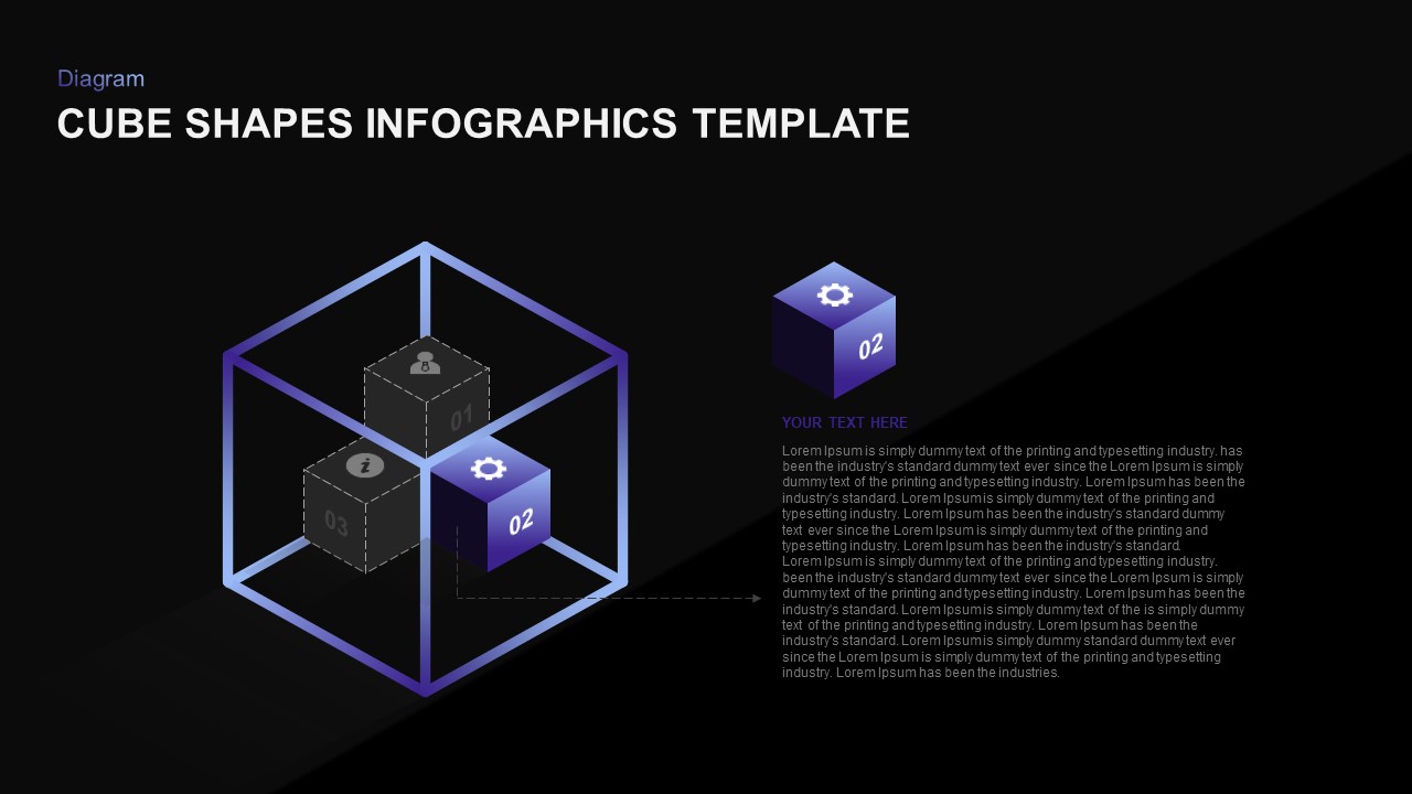 Cube Shapes Infographics PowerPoint Template | Slidebazaar