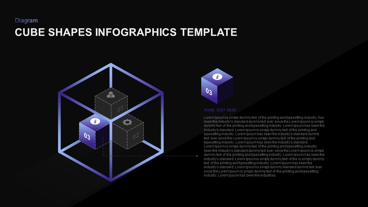 Cube Shapes Infographics PowerPoint Template | Slidebazaar