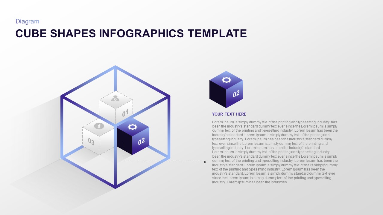 Cube Shapes Infographics PowerPoint Template | Slidebazaar