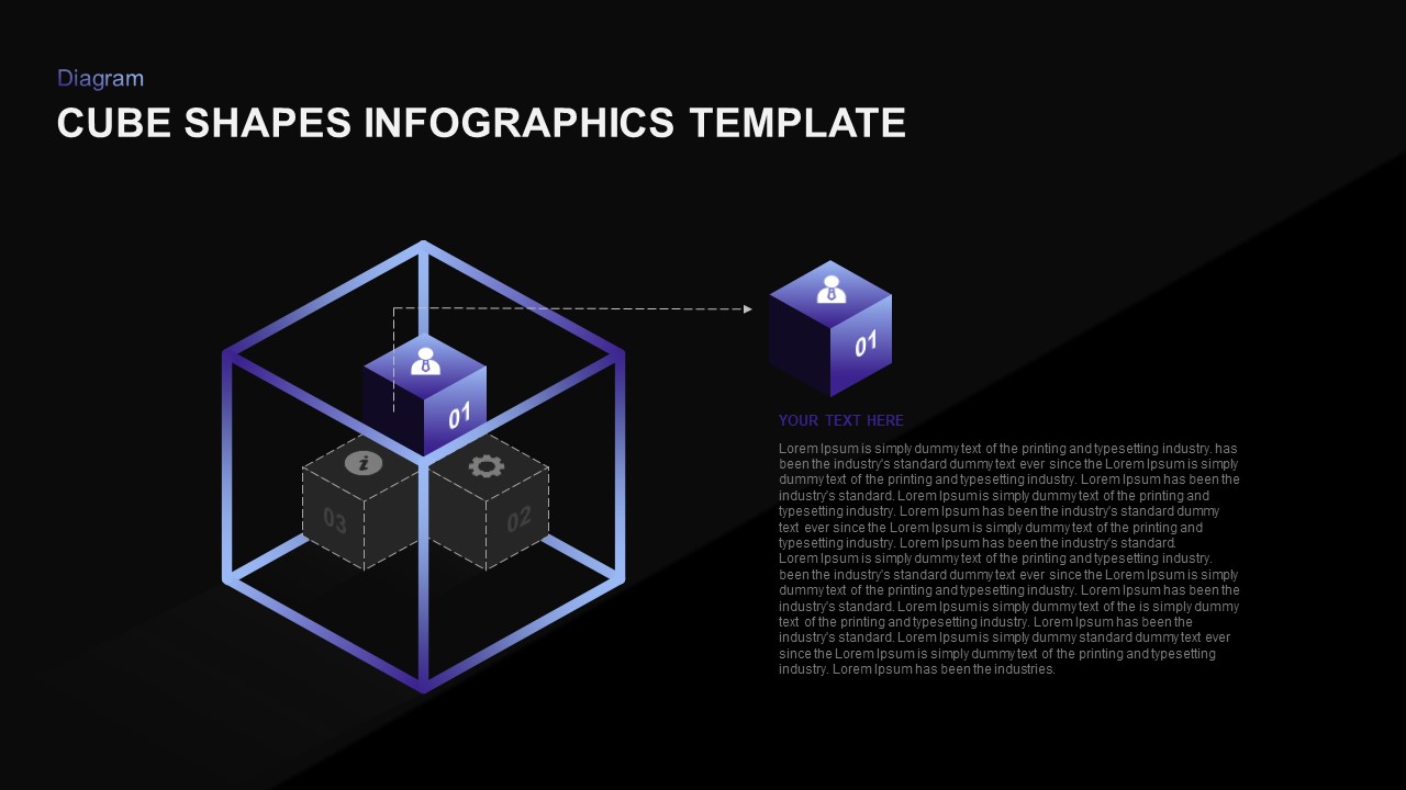 Cube Shapes Infographics PowerPoint Template | Slidebazaar