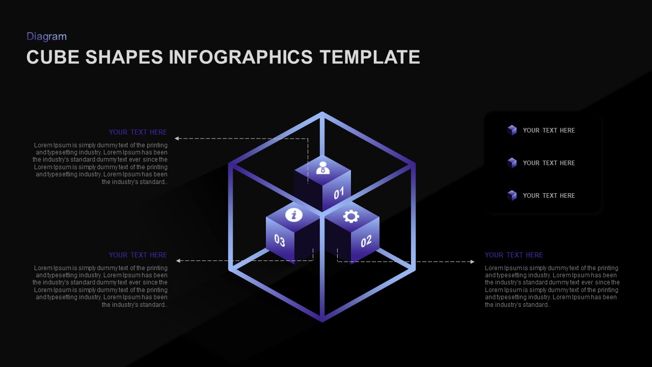 Cube Shapes Infographics PowerPoint Template | Slidebazaar