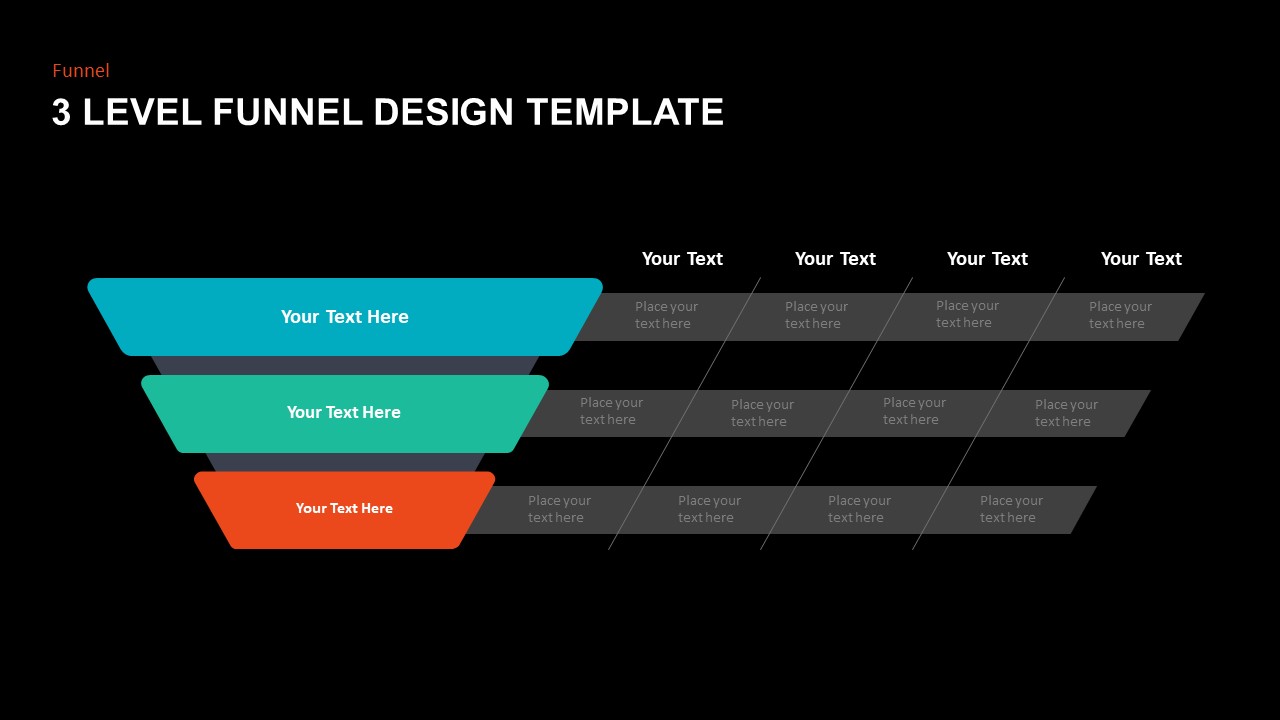 3 Level Funnel Design Template | Slidebazaar
