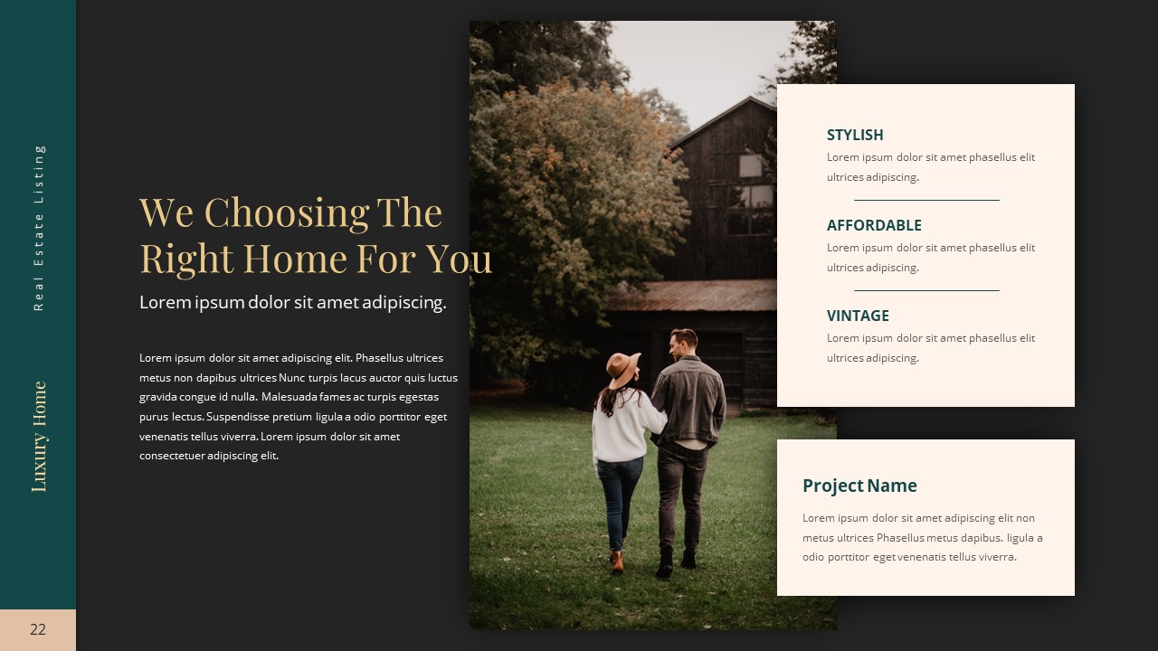 Luxury Homes-Real Estate Listing PowerPoint Template | Slidebazaar