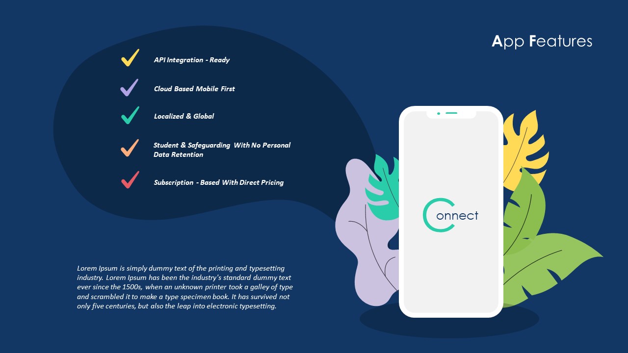 School Communication App Deck Template for PowerPoint Presentation