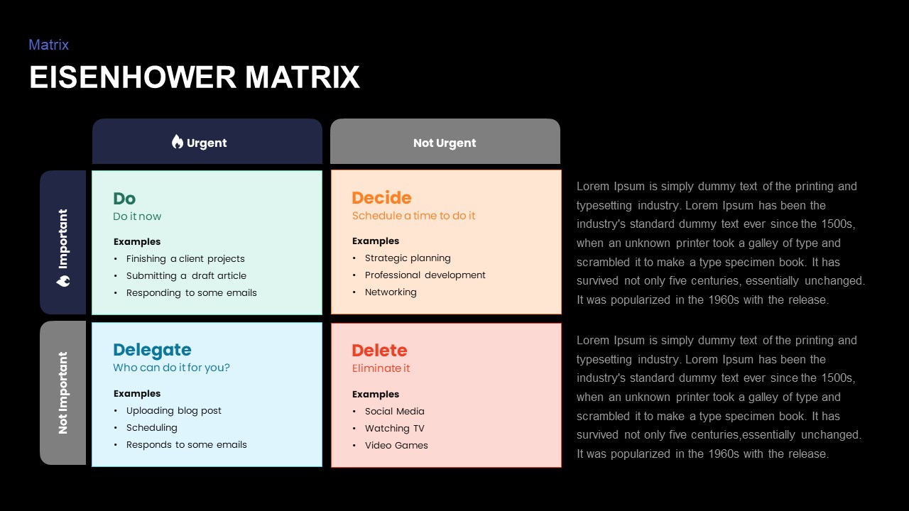 Eisenhower Matrix Template PPT | Slidebazaar Eisenhower Matrix Template PPT | Slidebazaar