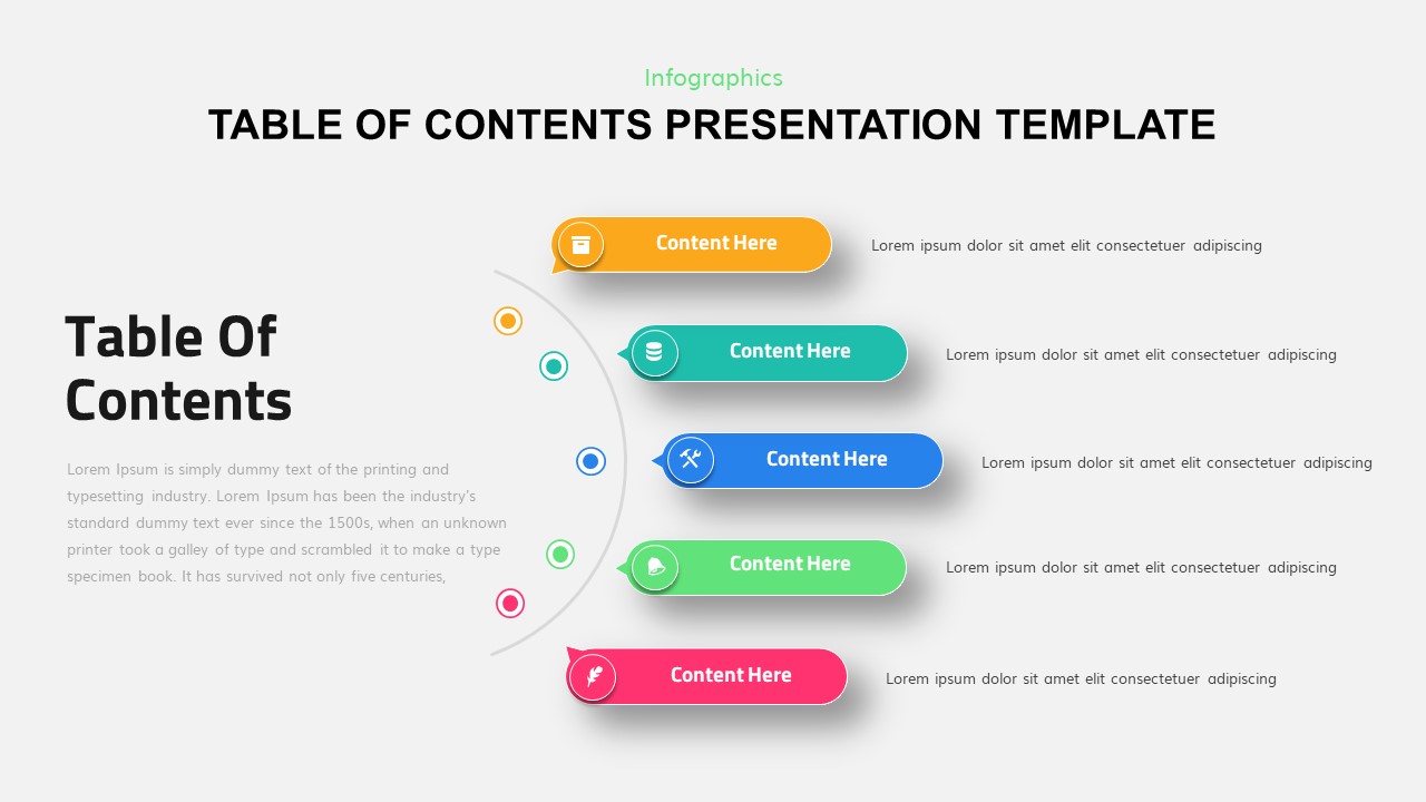 Table Of Contents Presentation Template Slidebazaar
