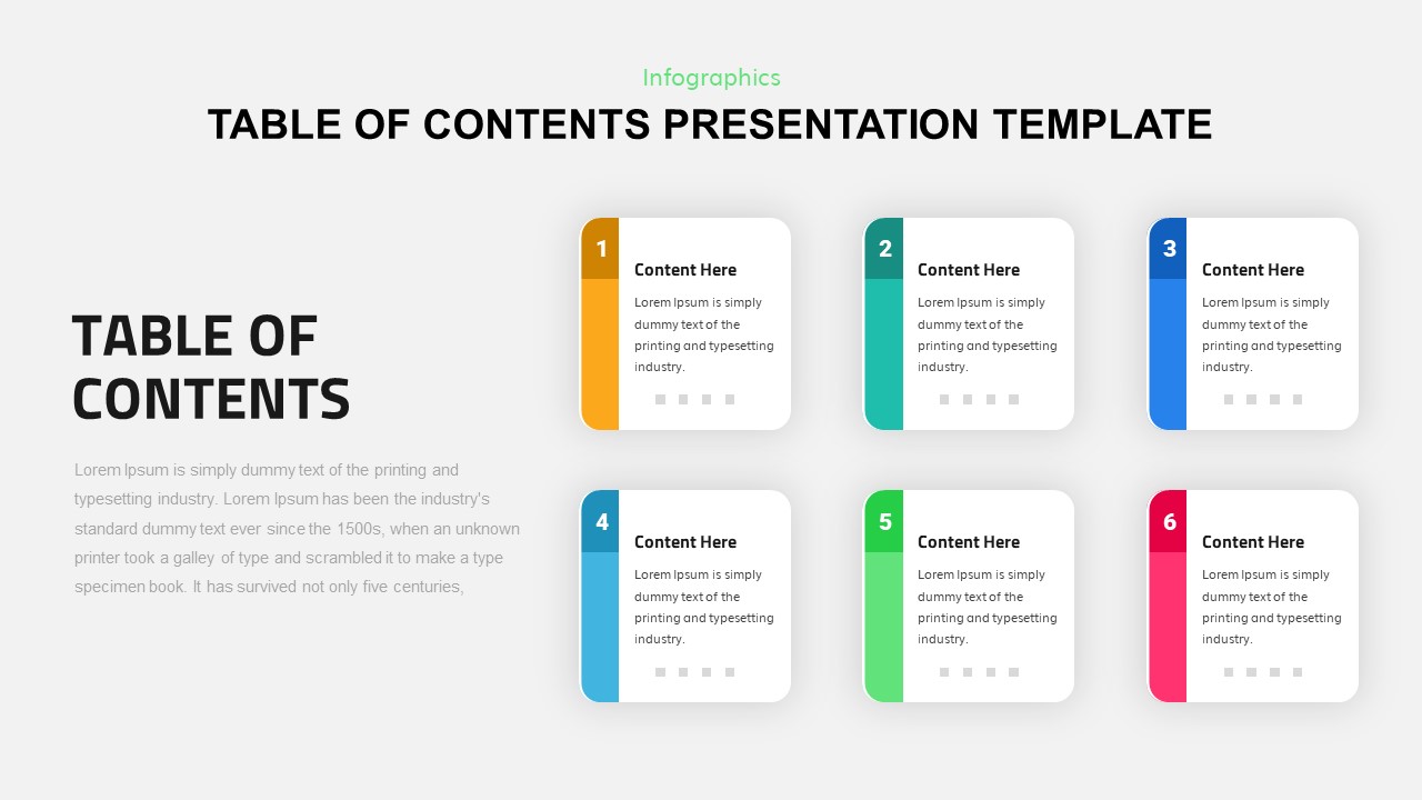 Table Of Contents Presentation Template Slidebazaar