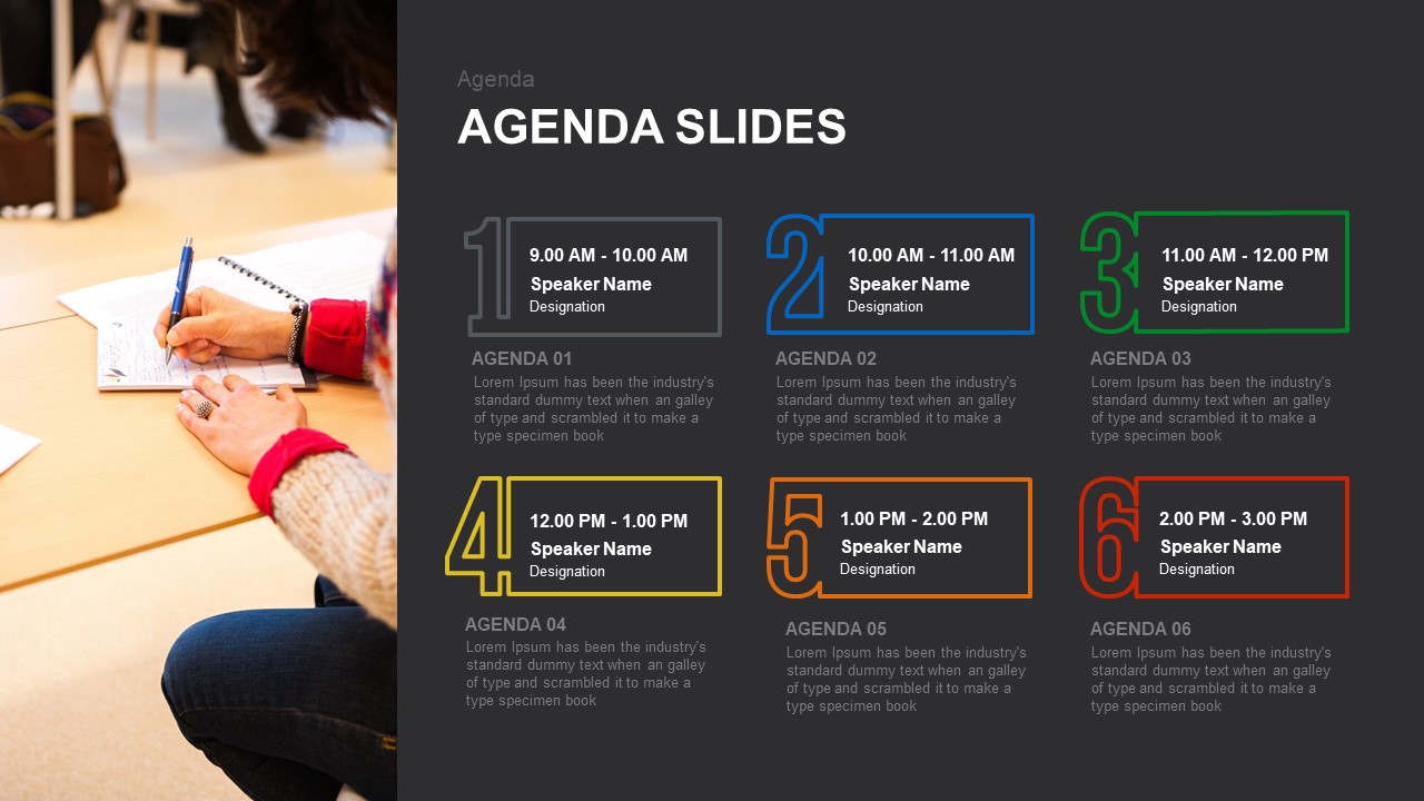 Business Agenda PowerPoint Template and Keynote Slide