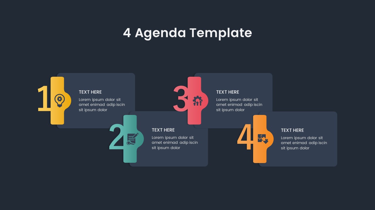 4 Step Agenda PowerPoint Infographic Template - SlideBazaar