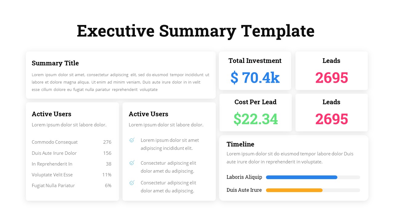 Executive Summary Template SlideBazaar