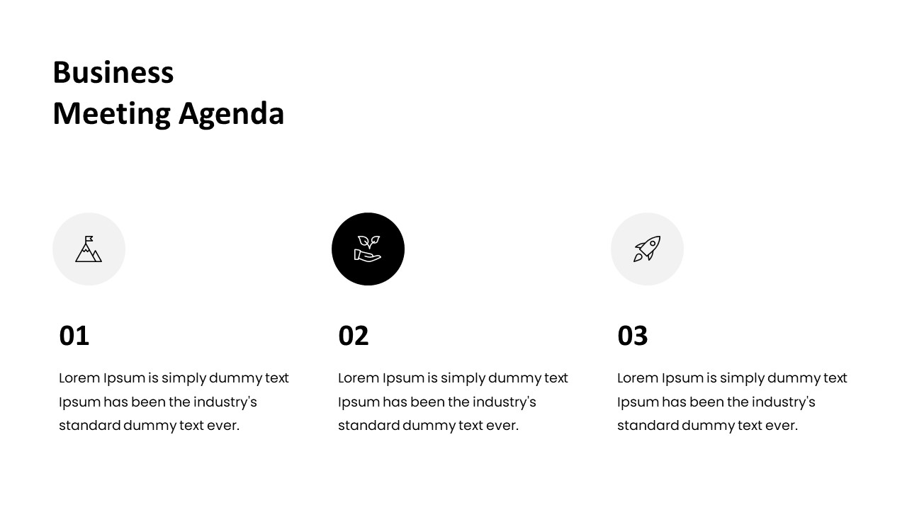Meeting Agenda Template in Black and White | Slidebazaar
