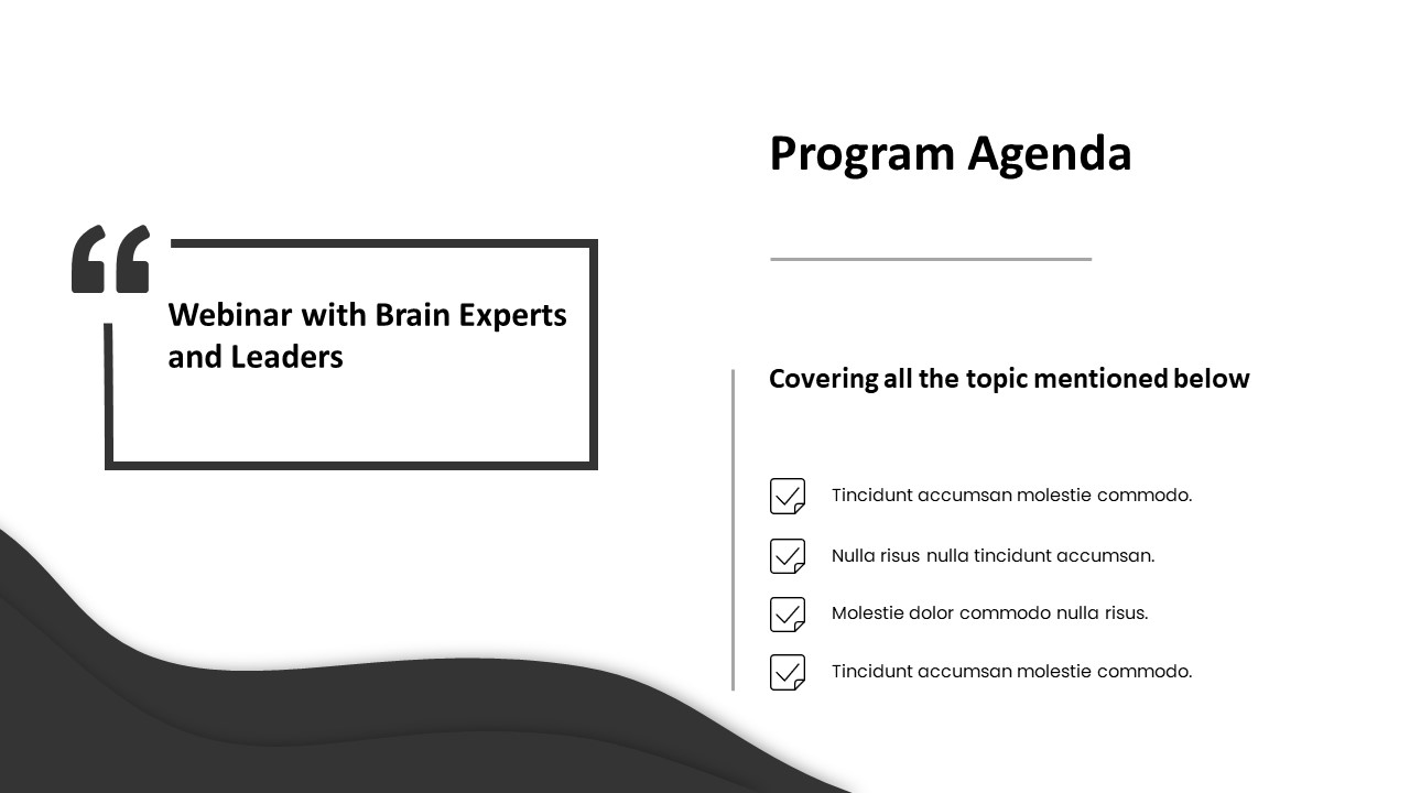 Meeting Agenda Template in Black and White | Slidebazaar