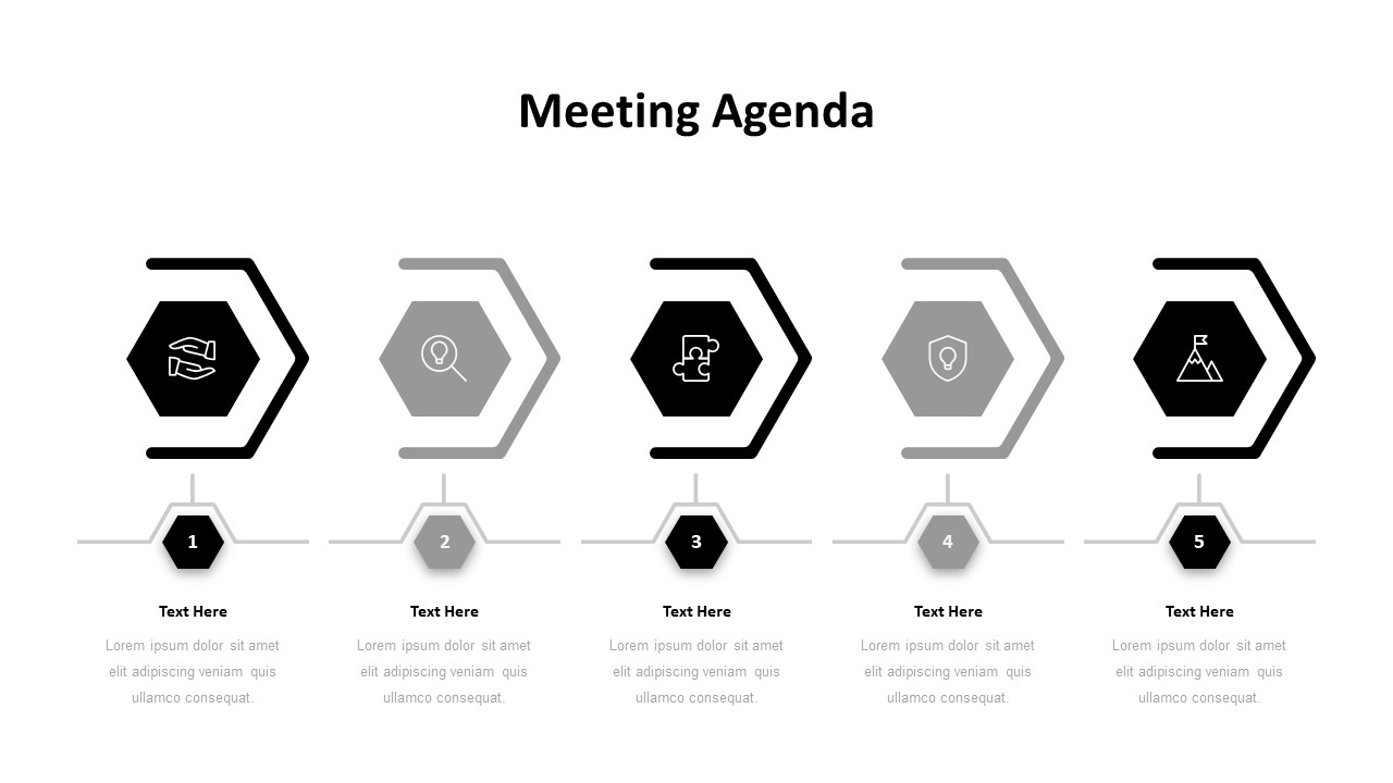 Meeting Agenda Template in Black and White | Slidebazaar