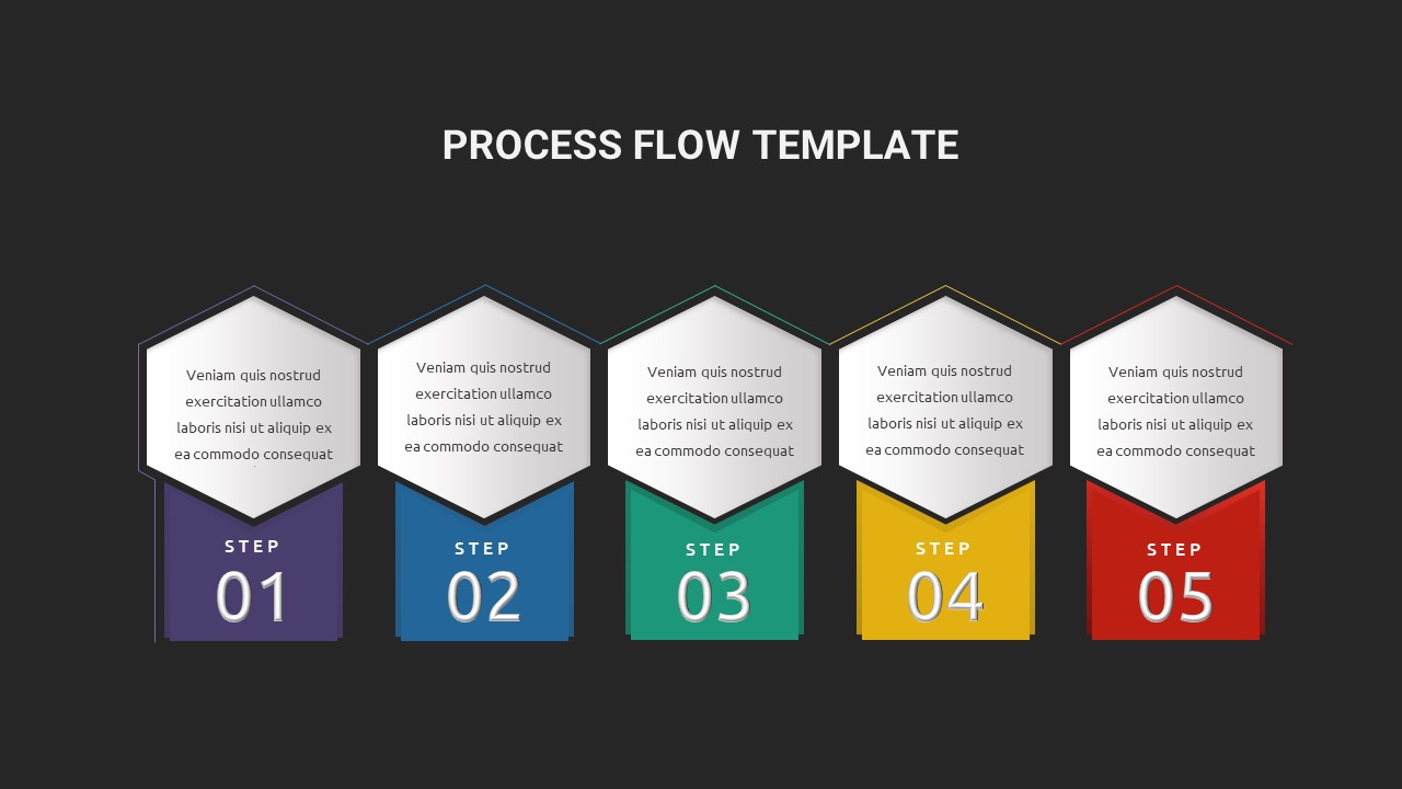 5 Step Process Flow Template SlideBazaar