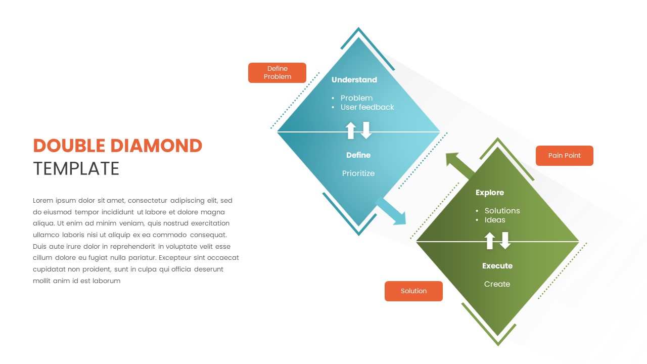 Double Diamond PowerPoint Template - SlideBazaar Double Diamond PowerPoint Template - SlideBazaar