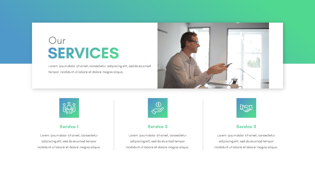 Blue and Green Presentation Template for Download