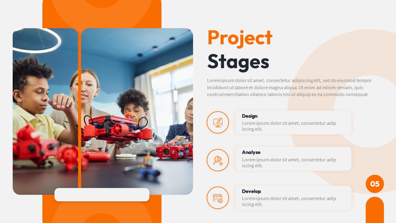 Orange And White Theme Powerpoint Template