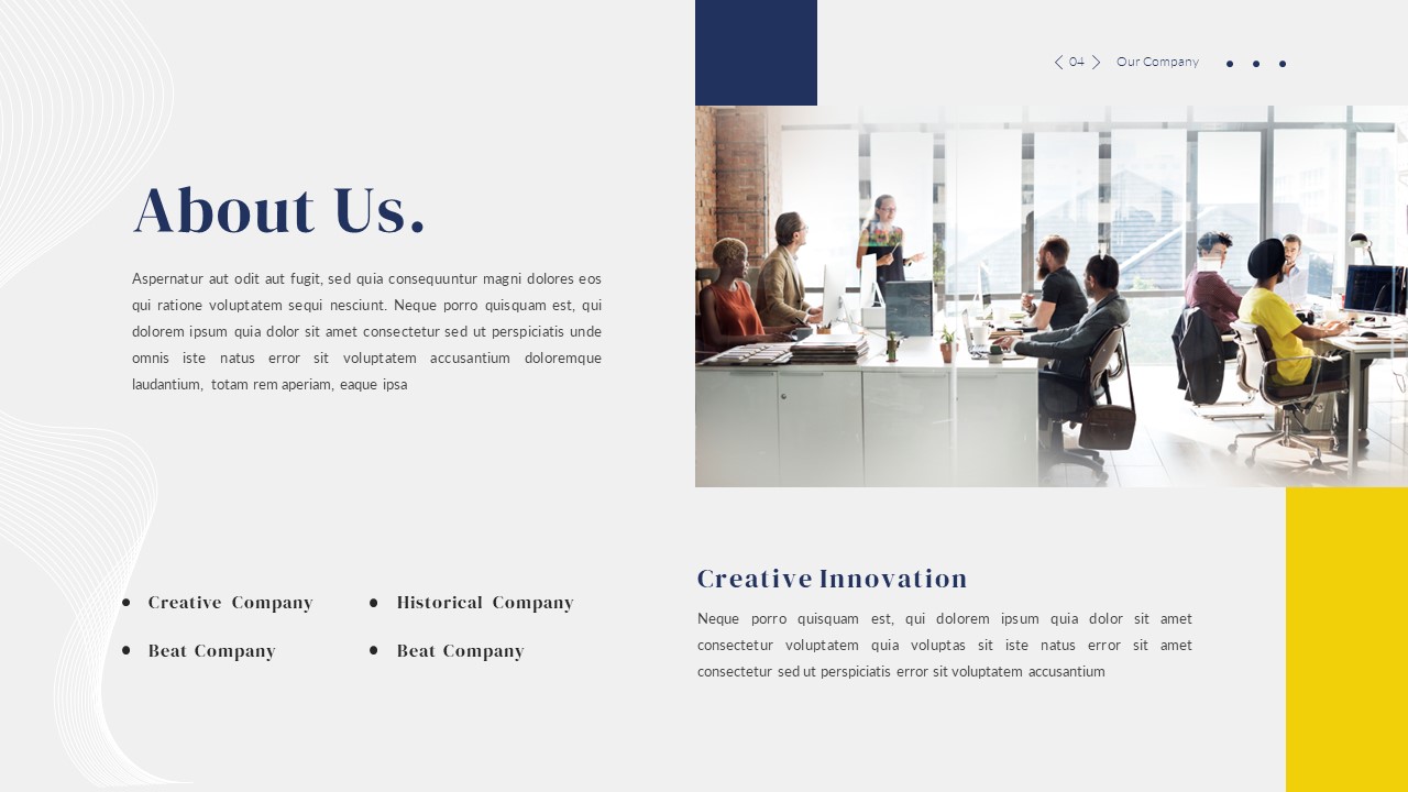 Blue Yellow And White Theme Powerpoint Template | Tricolor Slides