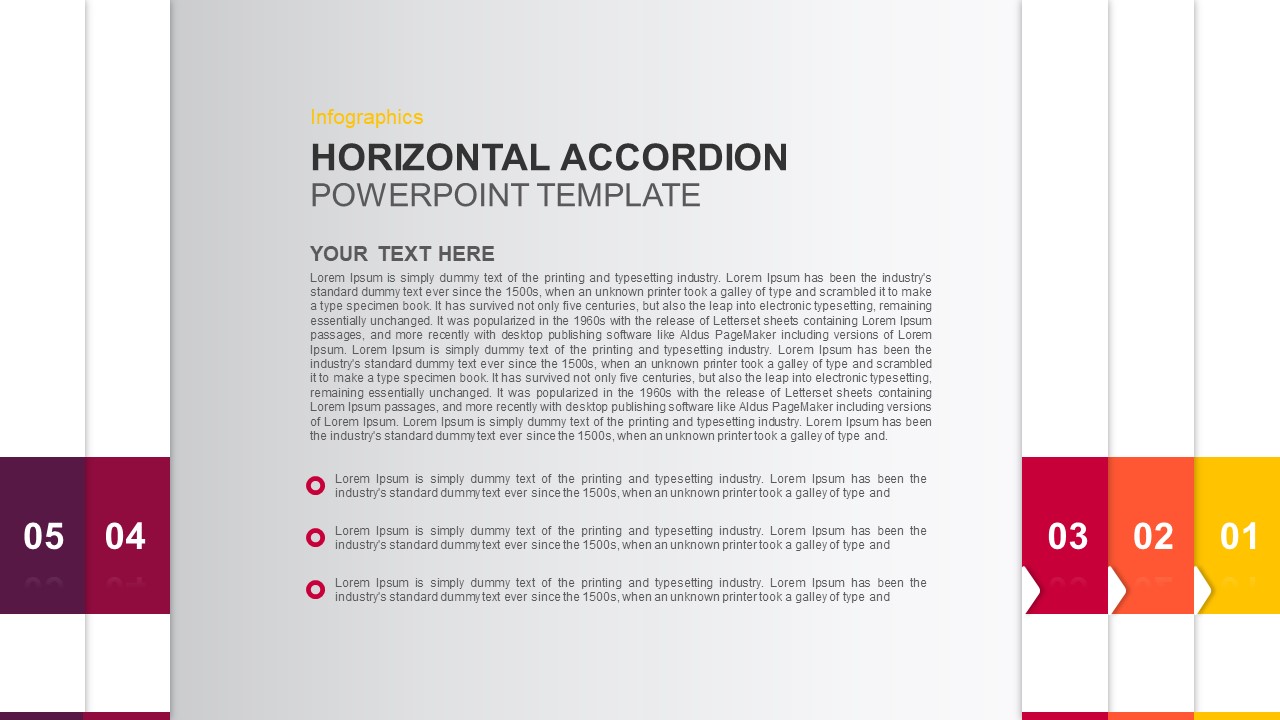 Horizontal Accordion PowerPoint Template | Slidebazaar