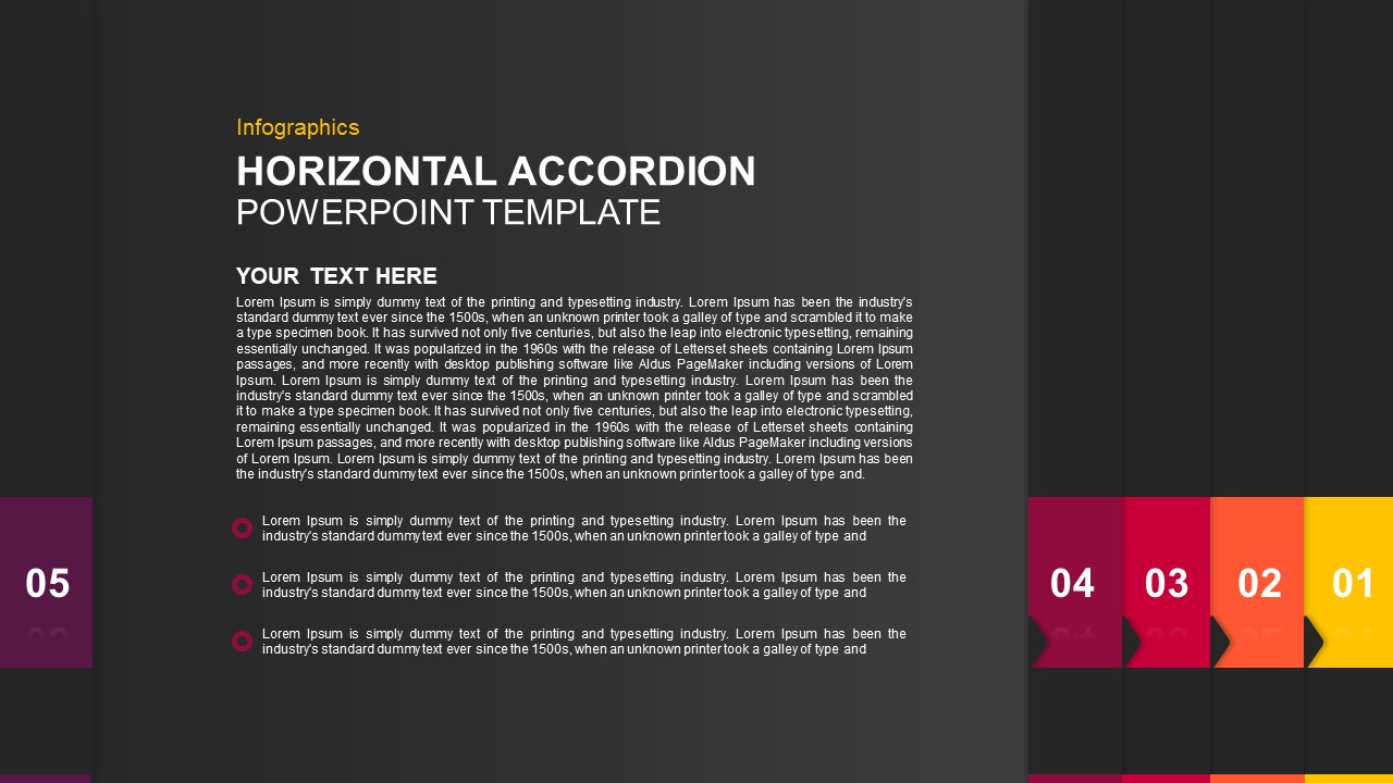 Horizontal Accordion PowerPoint Template | Slidebazaar