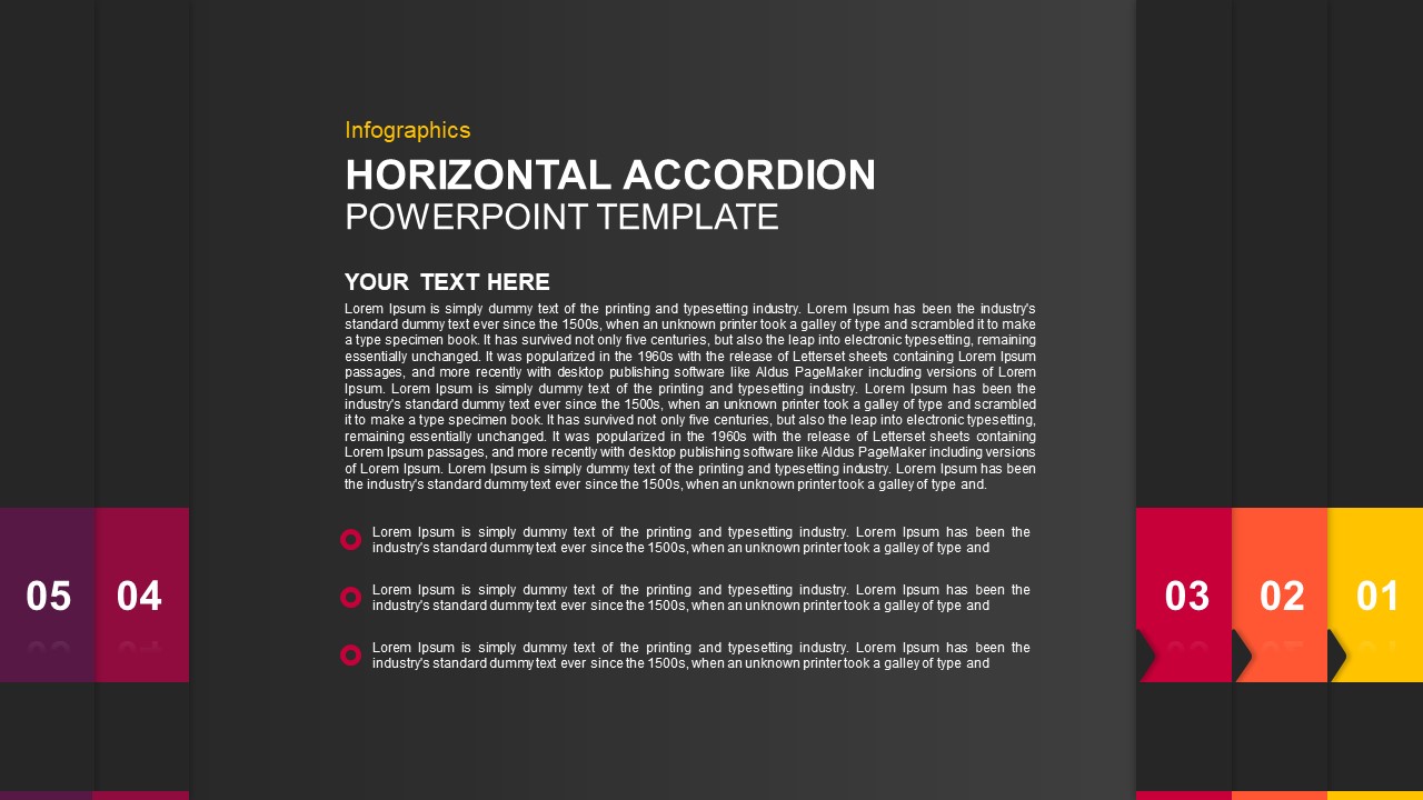 Horizontal Accordion PowerPoint Template | Slidebazaar