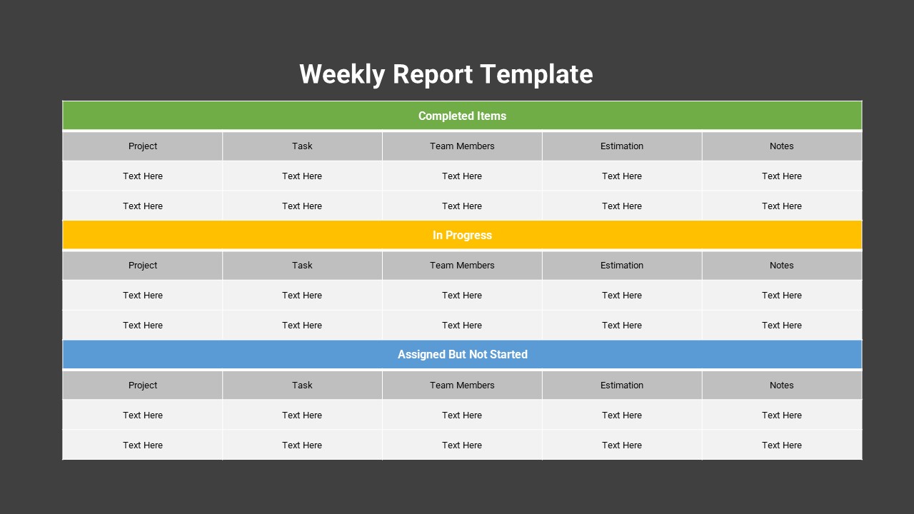 Weekly Report Template SlideBazaar