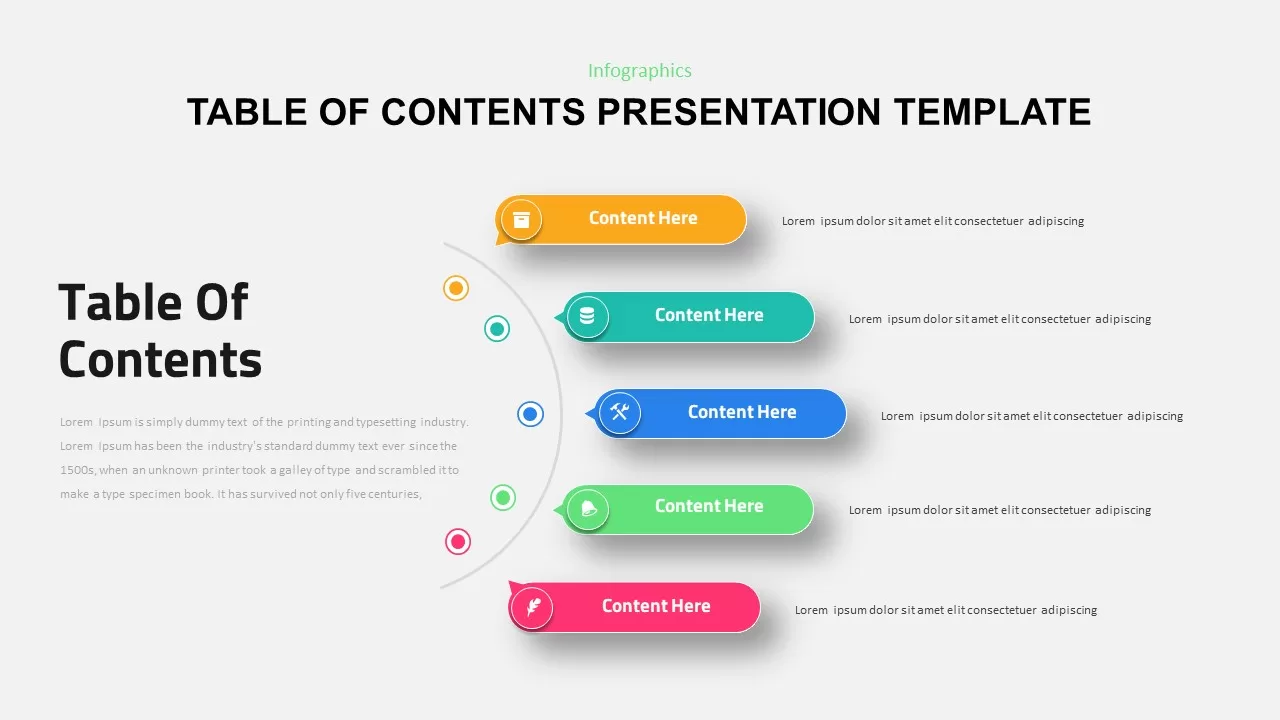 Table Of Contents Slide SlideBazaar