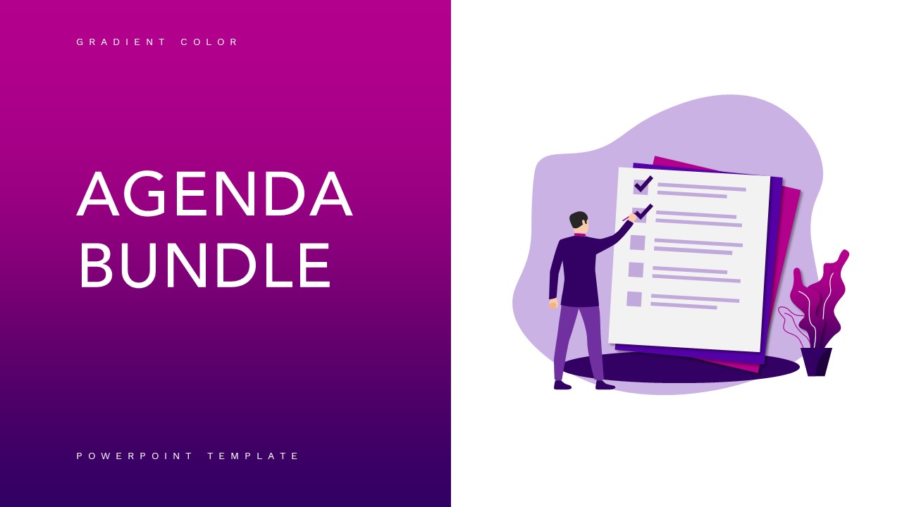 Gradient Agenda Bundle PowerPoint Template