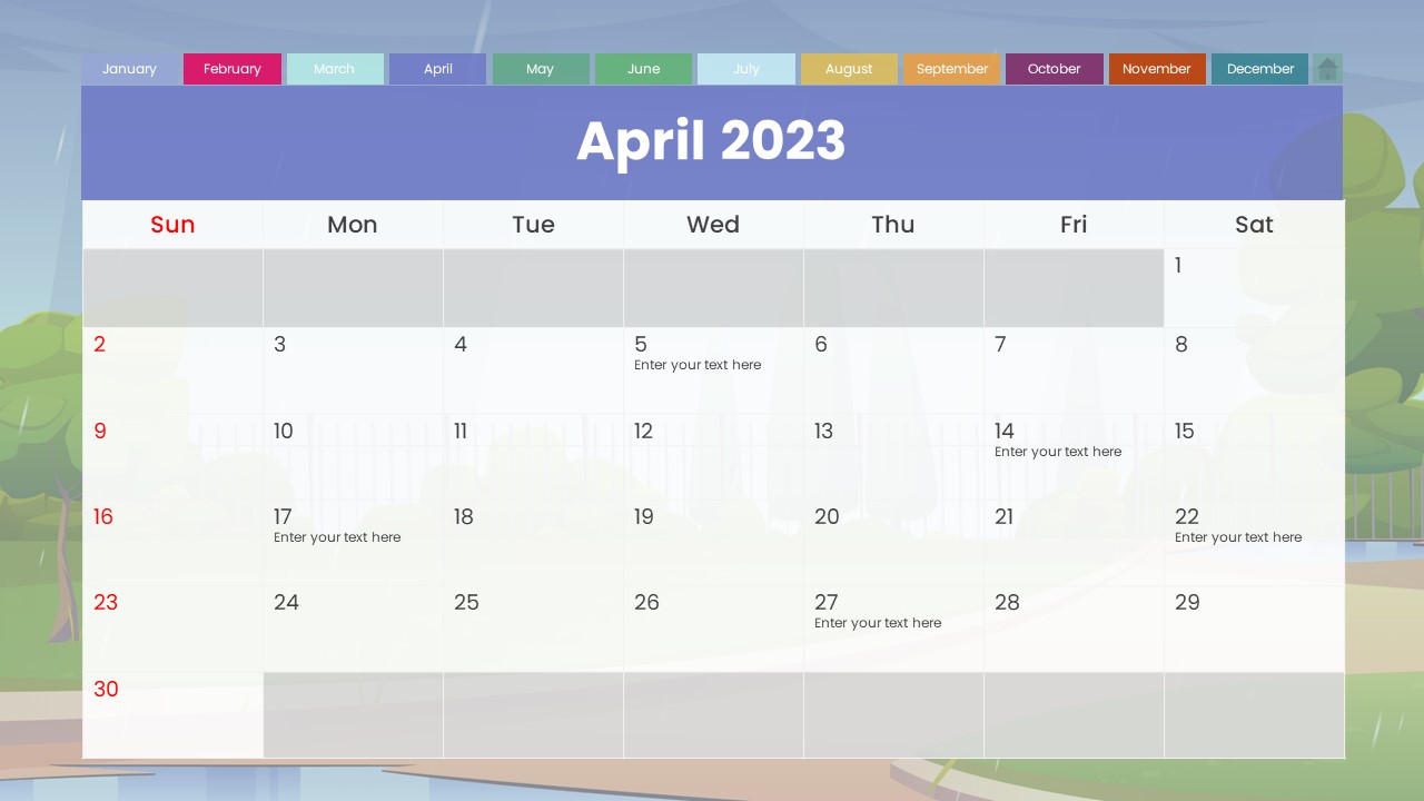 2023 Calendar Template Powerpoint Printable Calendar 2023