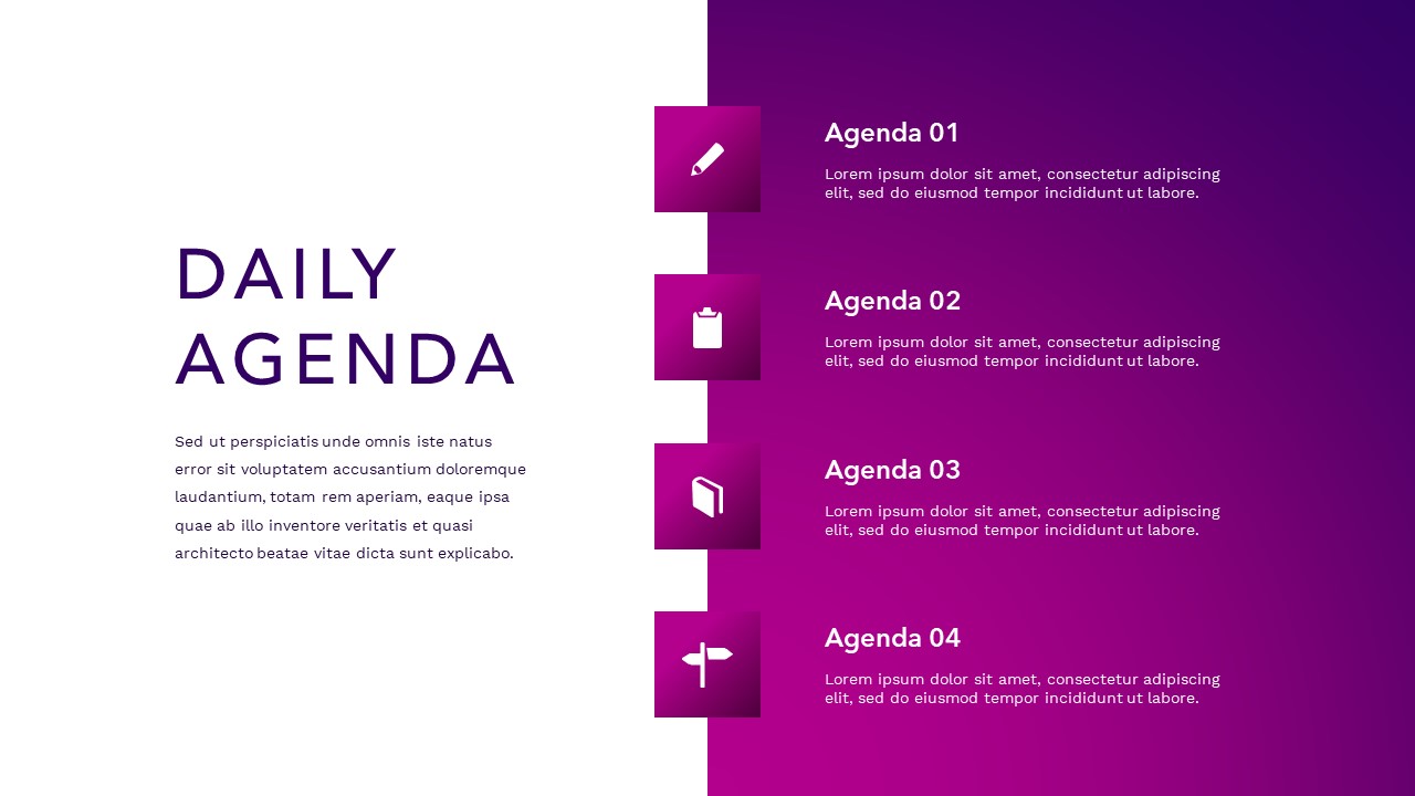 Gradient Agenda Bundle PowerPoint Template