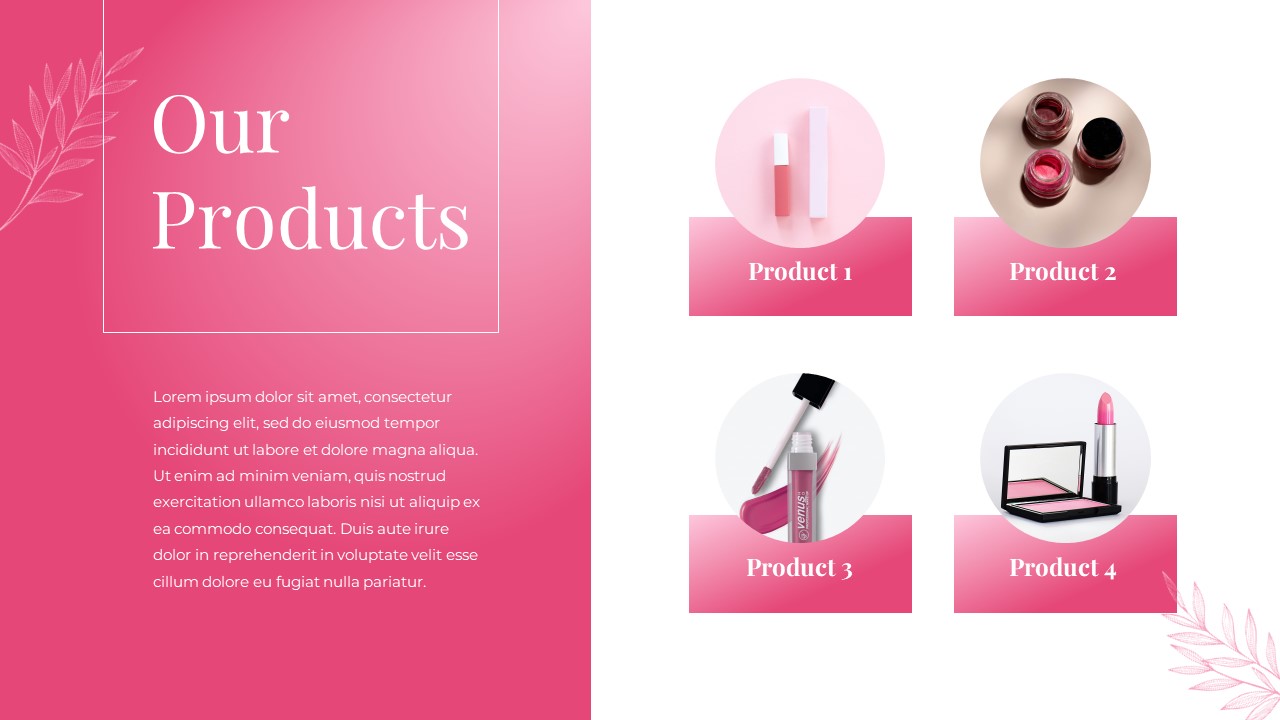 Pink And White Theme Powerpoint Template 7488