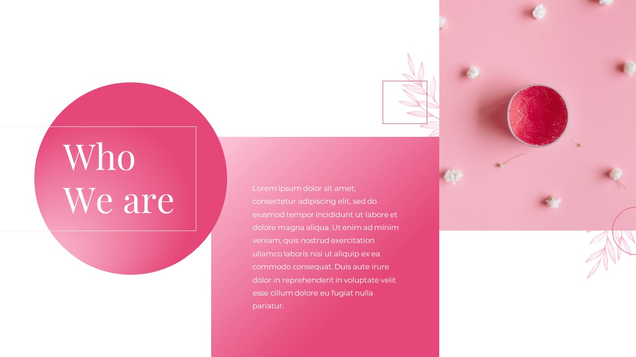 Pink And White Theme Powerpoint Template 1649
