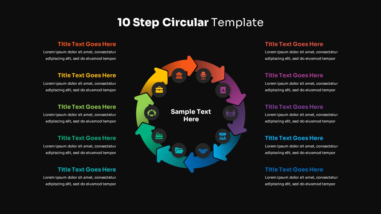 10 Step Circular Arrows Template - SlideBazaar