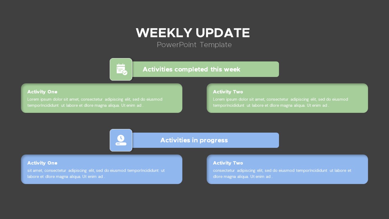Weekly Update PowerPoint Template - SlideBazaar Weekly Update PowerPoint Template - SlideBazaar
