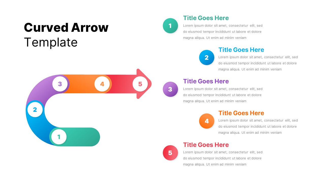 Curved Arrows Template PowerPoint SlideBazaar