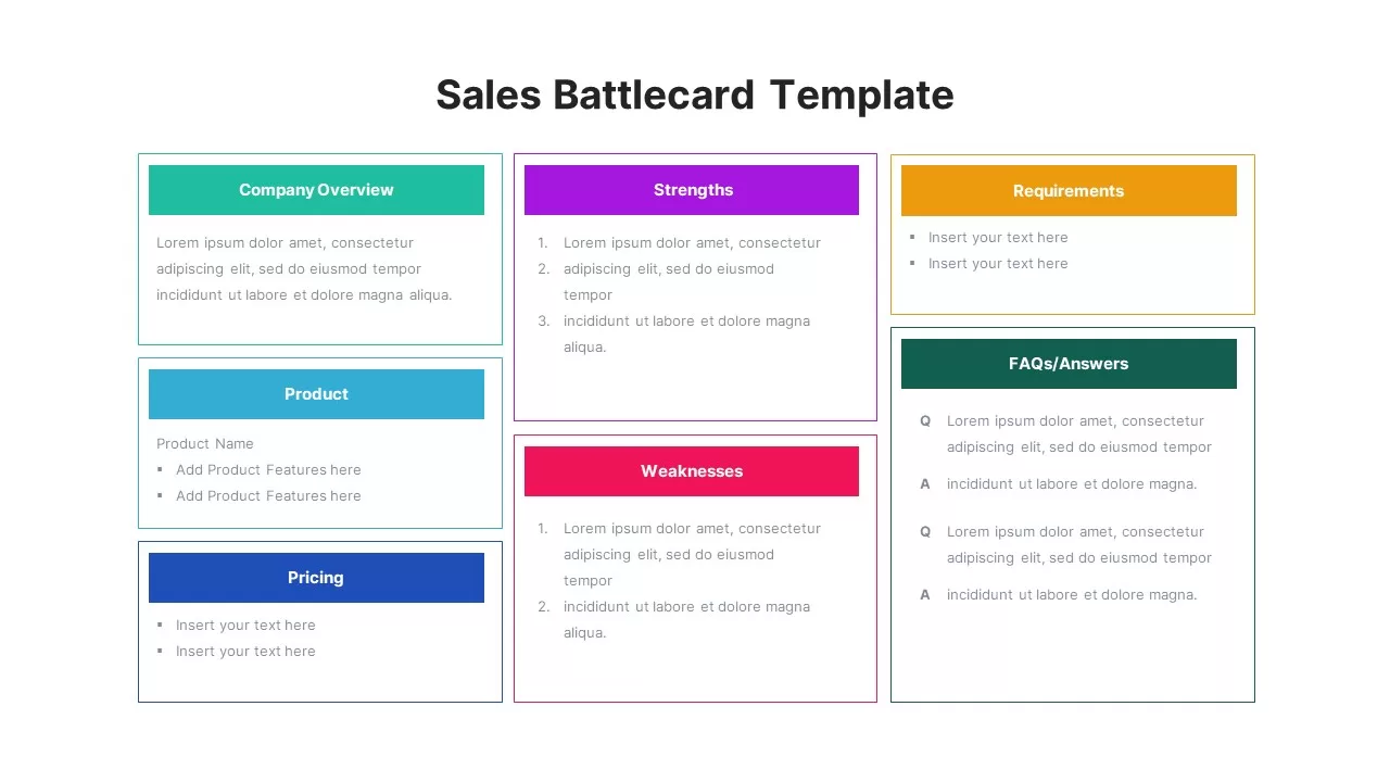 Sales Battlecard Template For PowerPoint And Keynote