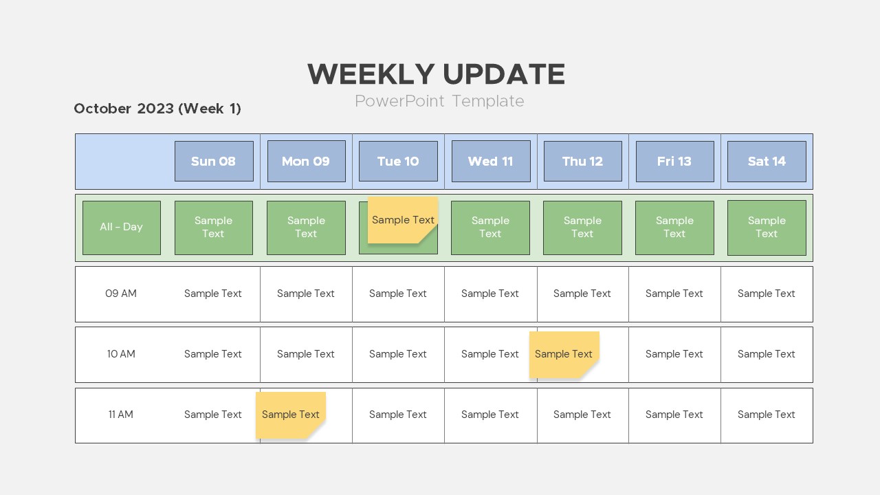 Weekly Update PowerPoint Template SlideBazaar
