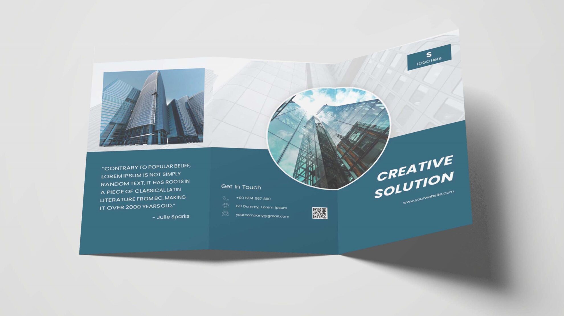 Pamphlet PowerPoint Template SlideBazaar