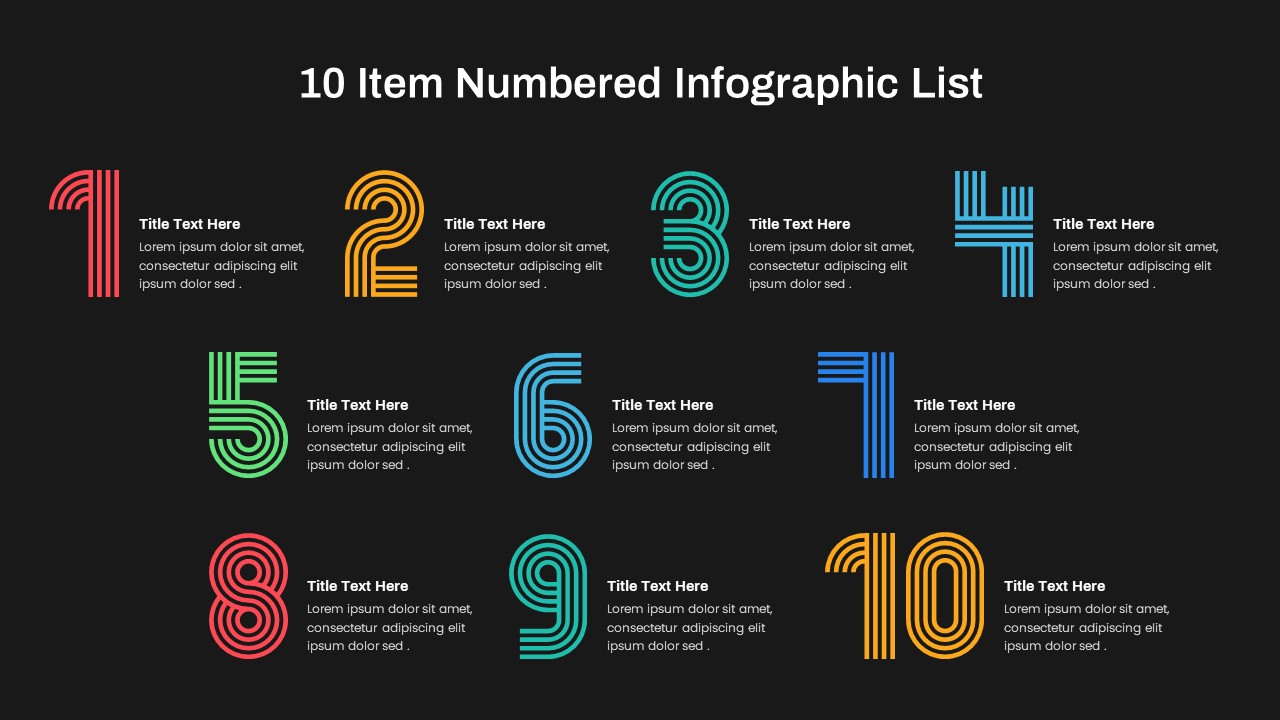 Numbered Infographic List Template PowerPoint Numbered Infographic List Template PowerPoint