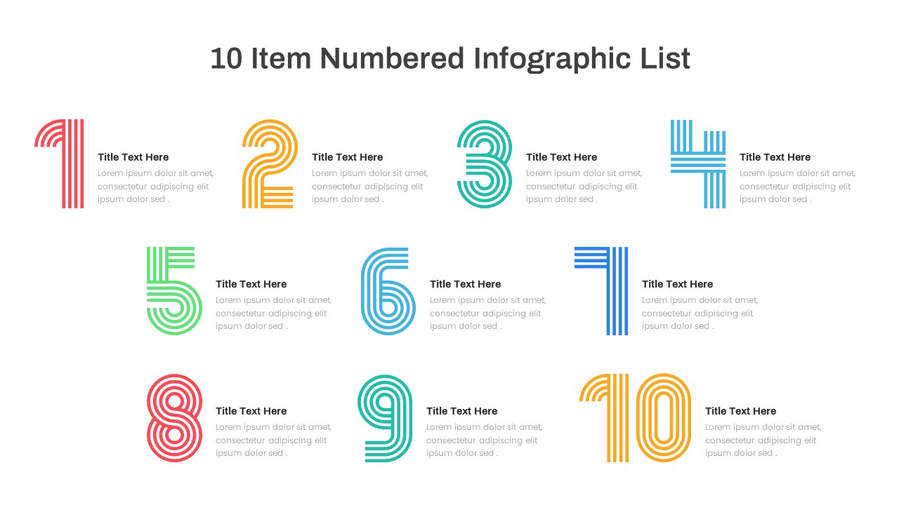 Numbered Infographic List Template PowerPoint