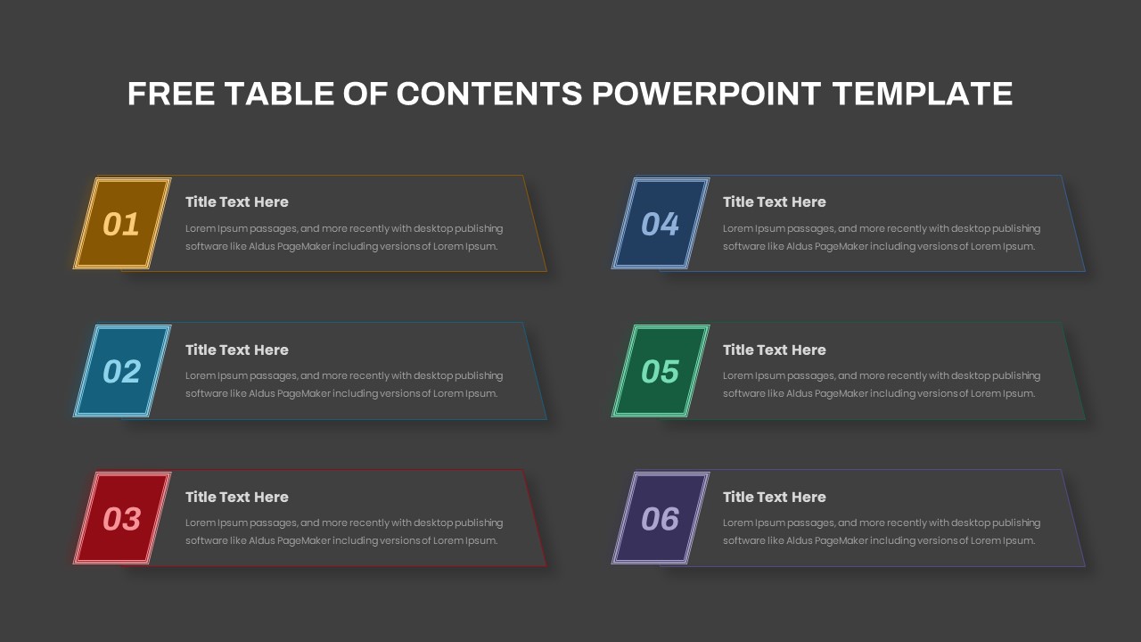 Powerpoint Table Of Contents Templates Free Infoupdate